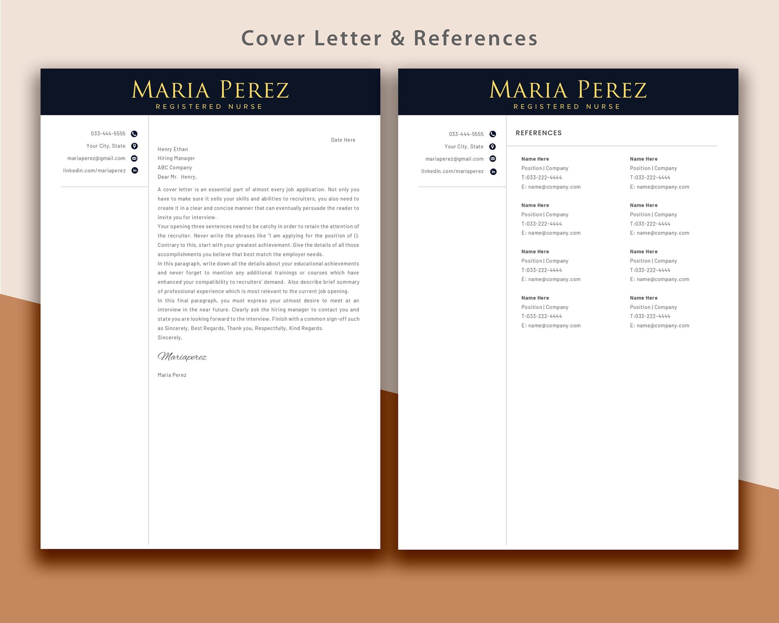 Modern Nursing Resume Template Google Docs, Word & Pages, New Grad RN ...