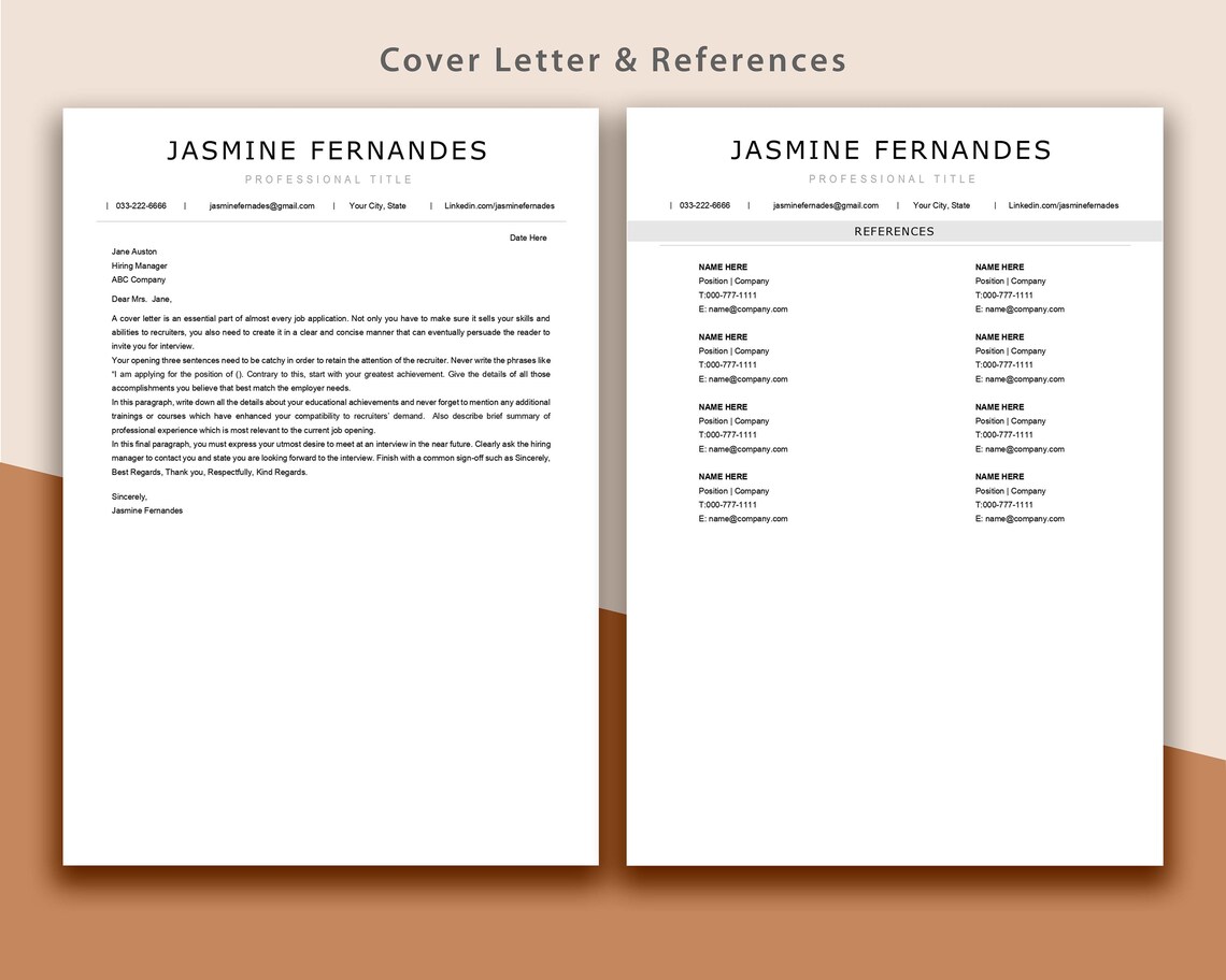2023 Resume Template Google Docs, Word & Pages | Minimalist Executive ...