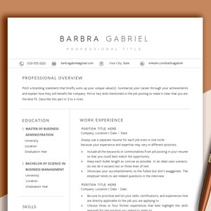 Clean Resume Google Docs Modern Resume Template Word Pages - Etsy