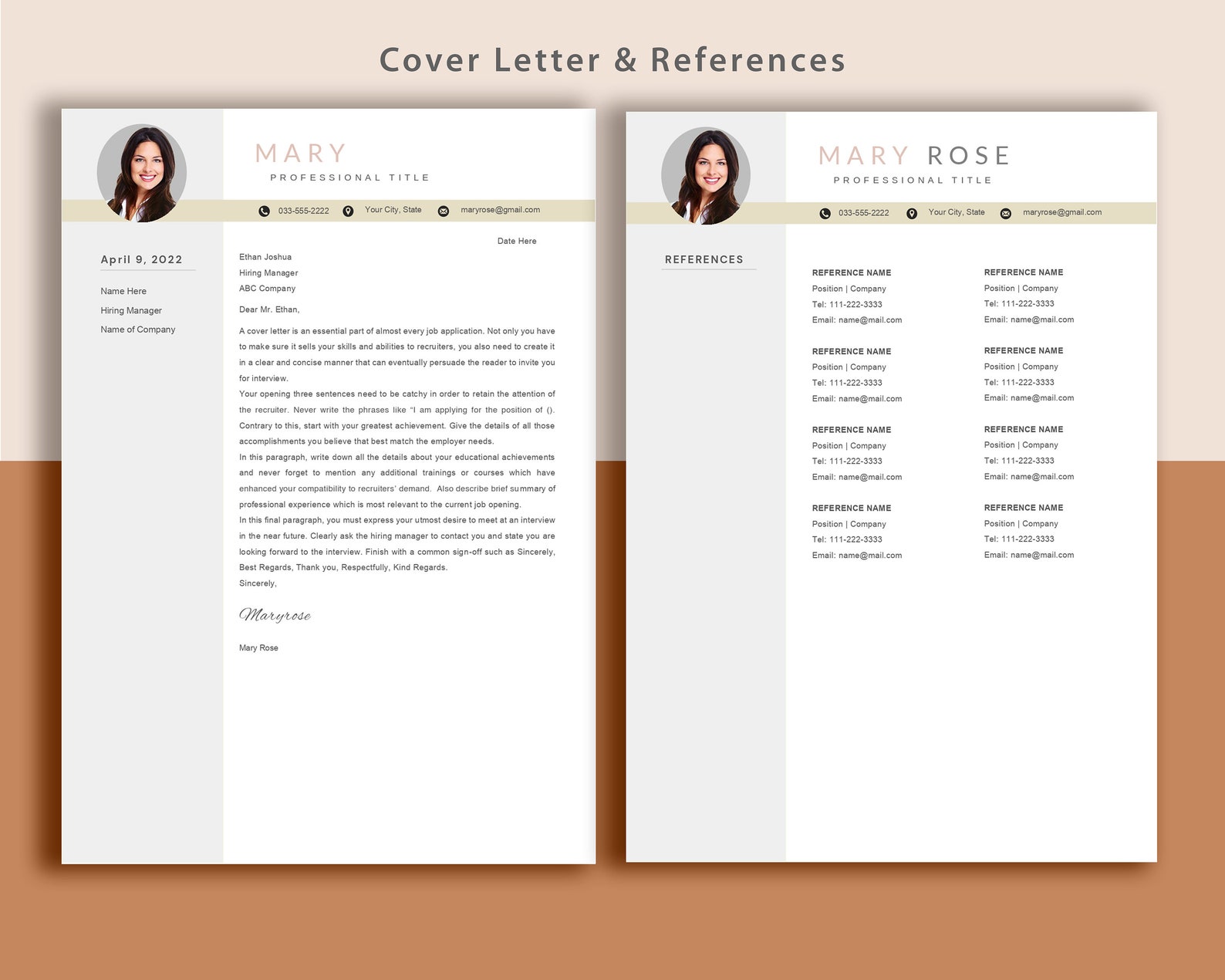 Modern Resume Template for Google Docs, Word & Pages, Resume Template ...
