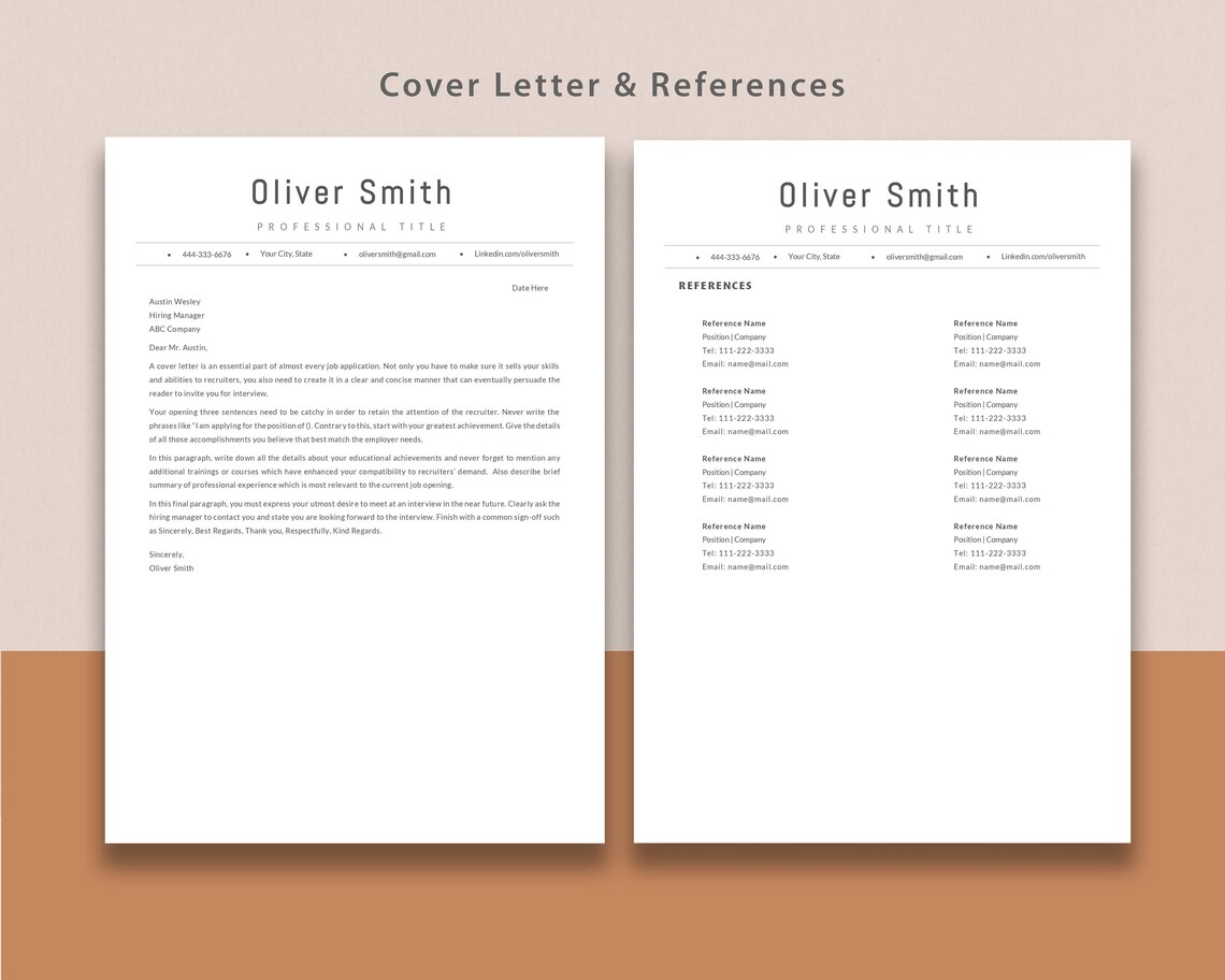 ATS Resume Template Word & Pages Google Docs Resume Template - Etsy