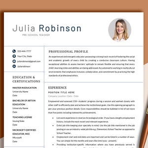 Teacher Resume Template Google Docs Word & Pages Teaching - Etsy