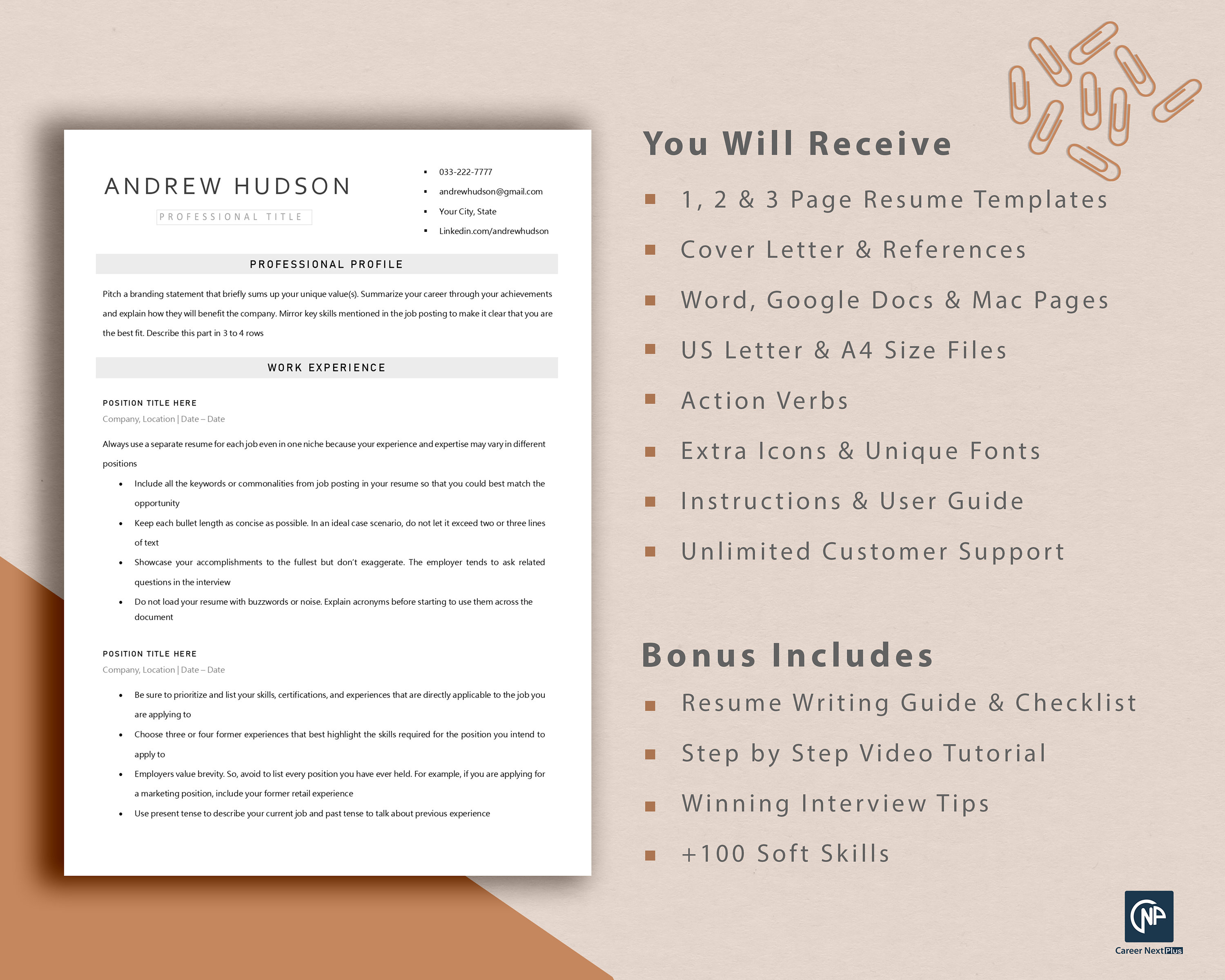 ATS Resume Template Teacher Google Docs, Word & Pages, Clean CV ...
