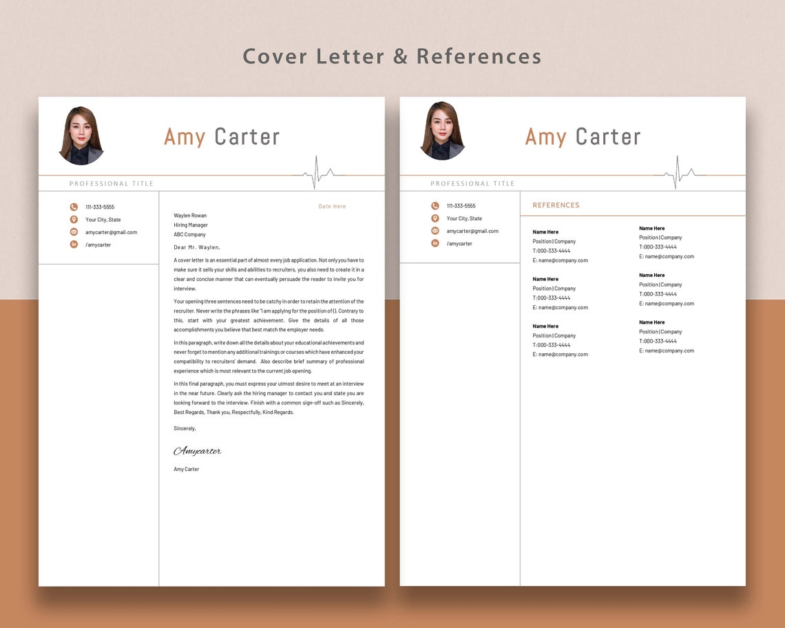 Modern Nurse Resume Template Nursing Student Resume Resume | Etsy