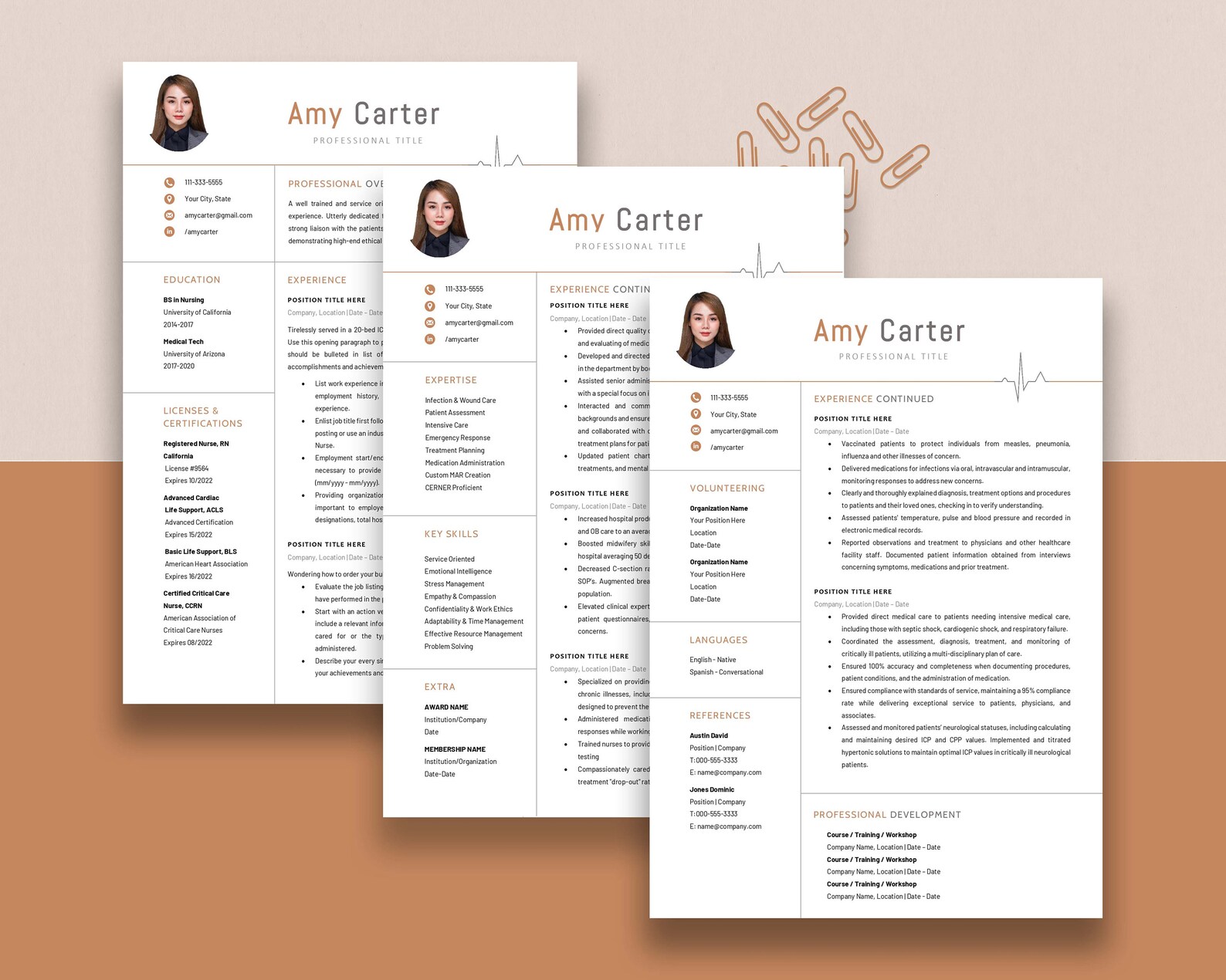 Modern Nurse Resume Template Nursing Student Resume Resume | Etsy