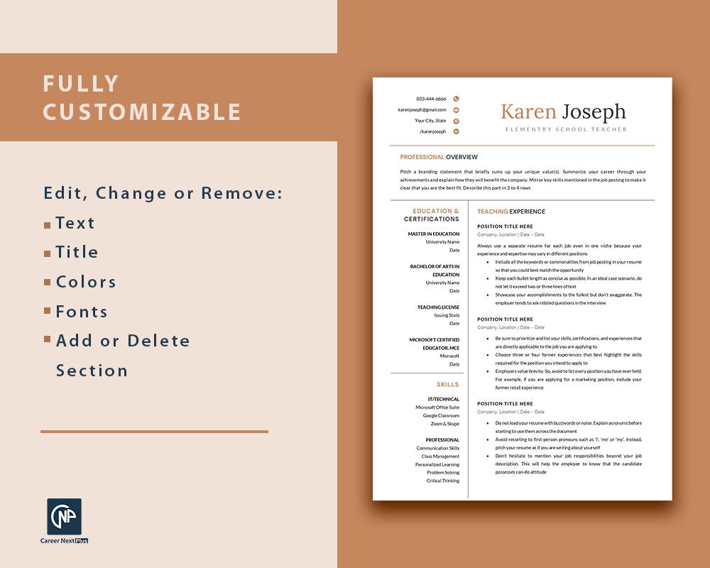 Teacher Resume Template Google Docs Resume Template Word Professional ...