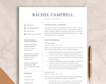 Minimal Resume Template Google Docs Resume Template Word Apple Pages ...