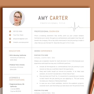 Modern Nurse Resume Template Nursing Student Resume Resume - Etsy