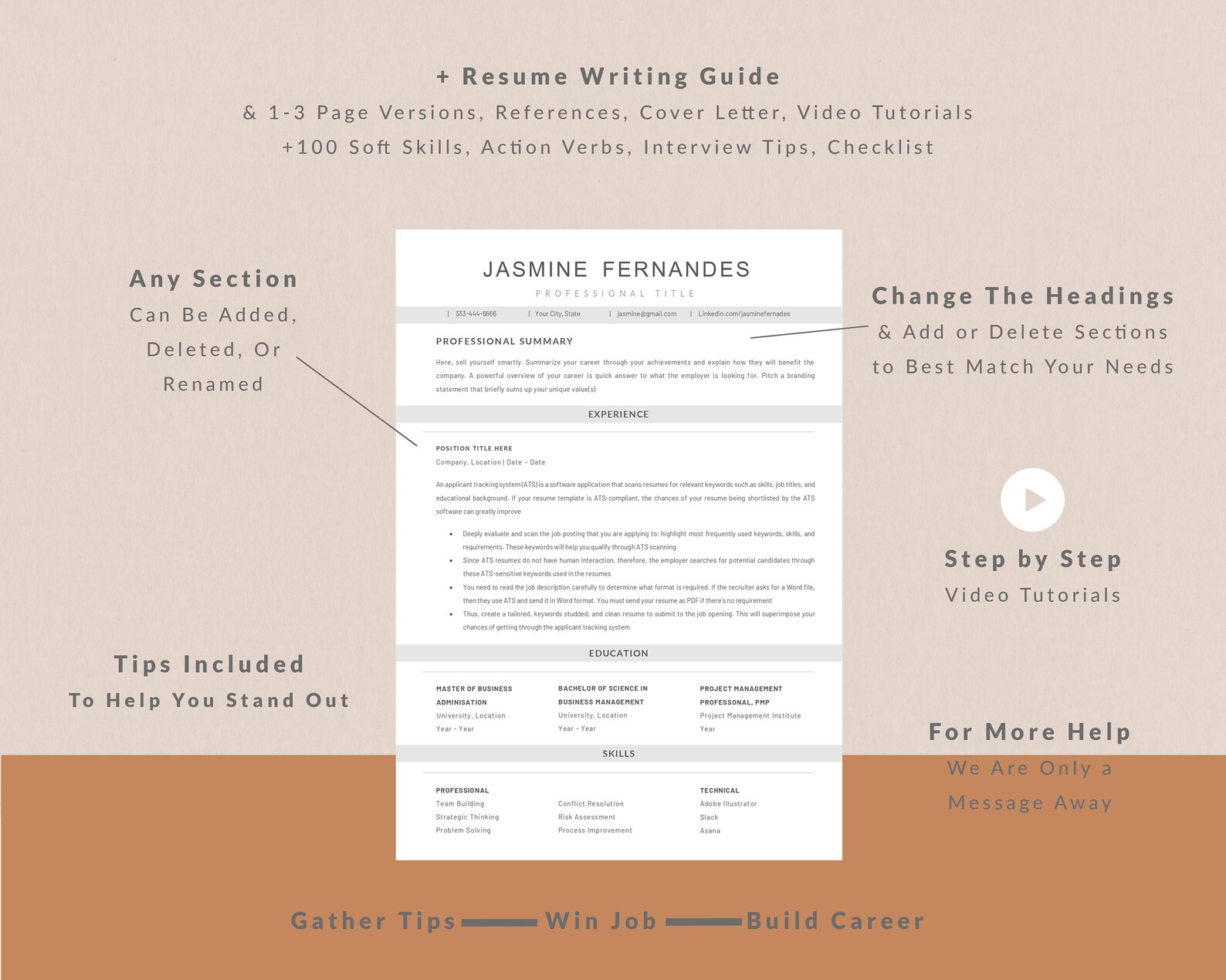 2023 Resume Template Google Docs, Word & Pages | Minimalist Executive ...