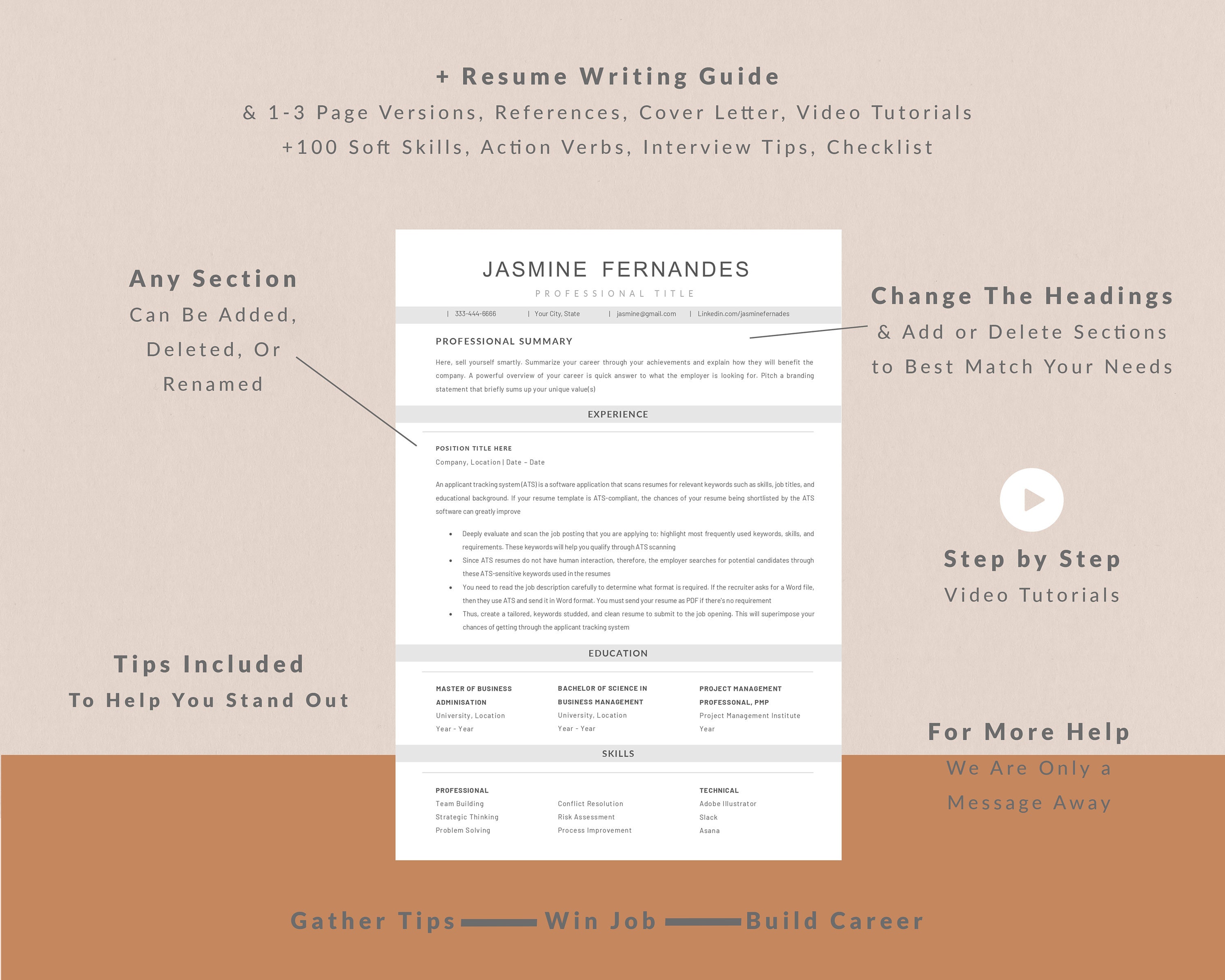 2023 Resume Template Google Docs, Word & Pages | Minimalist Executive ...