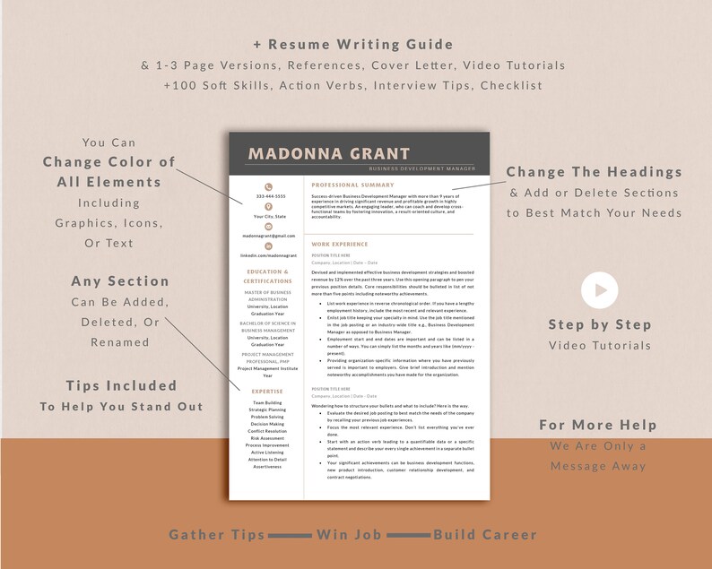 Modern Executive Resume Template CEO Resume Template for - Etsy