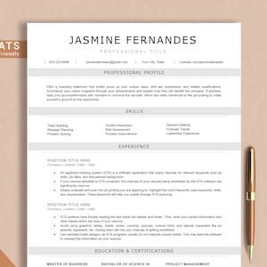 2023 Resume Template Google Docs, Word & Pages | Minimalist Executive ...