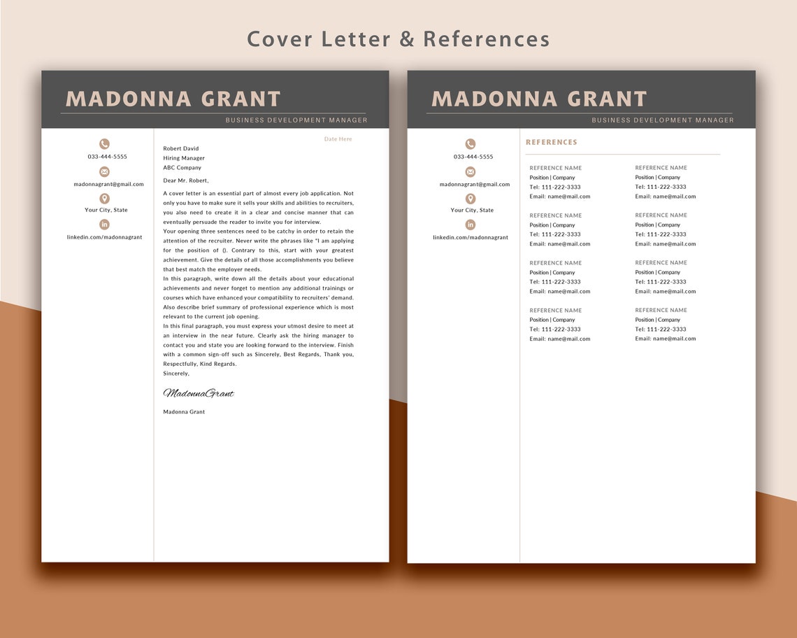 Modern Executive Resume Template, CEO Resume Template for Word, Google ...