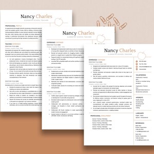 Modern Teacher Resume Template Teacher Resume Template With - Etsy