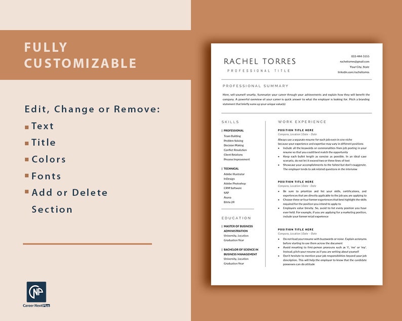 Clean Resume Template Google Docs, Word & Pages, Minimalist Executive ...