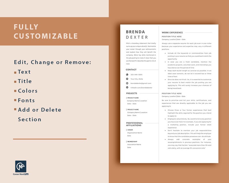 Executive Resume Template Word, Resume Pages, Google Docs CV Template ...