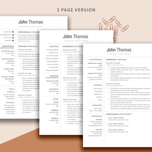 CV Template Professional Teacher Resume Template Google Docs, Pages ...