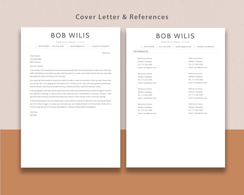 ATS Resume Template for Word & Pages Google Resume Modern - Etsy