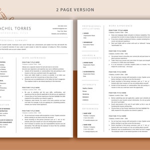 Clean Resume Template Google Docs Word & Pages Minimalist - Etsy