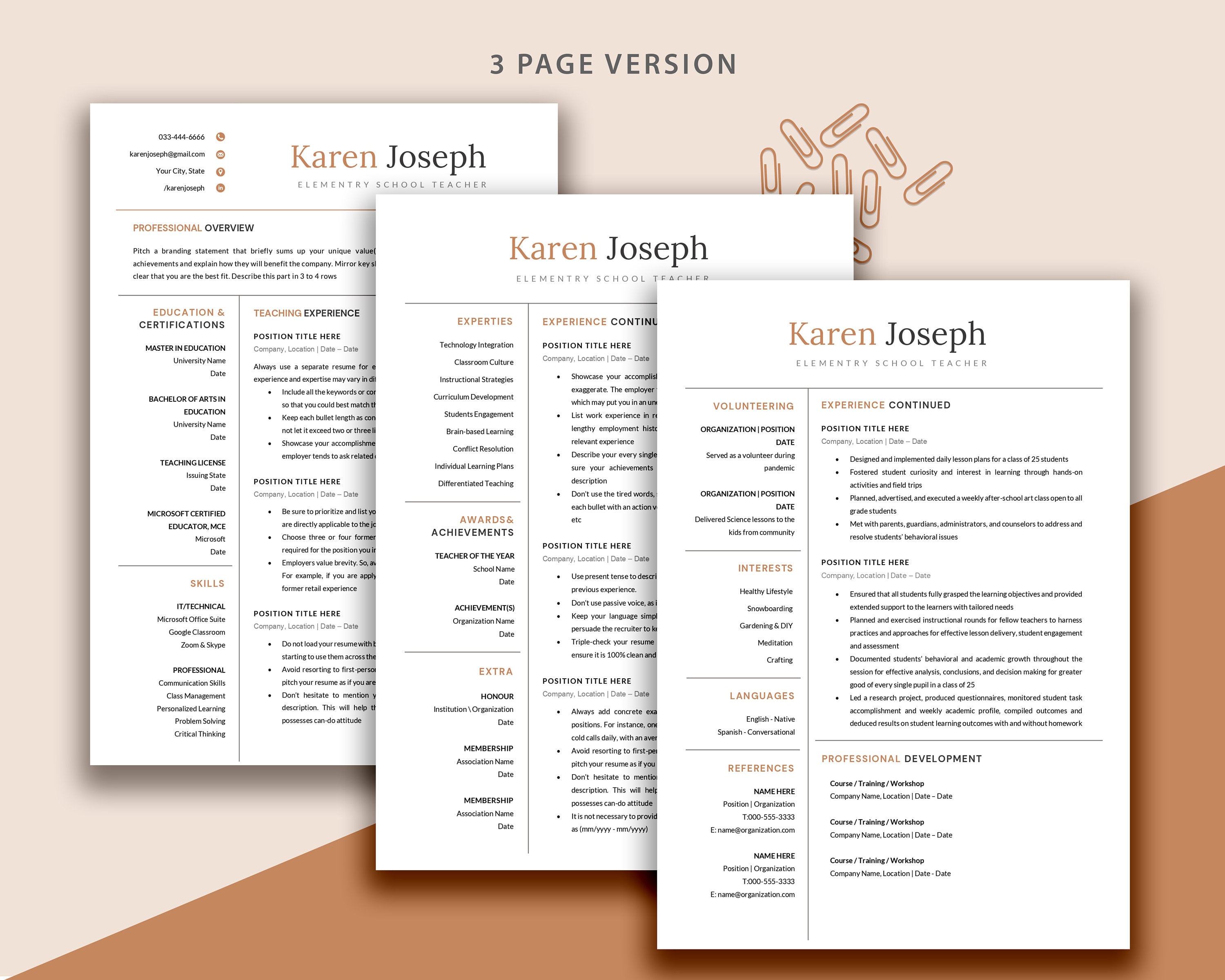 Teacher Resume Template Google Docs Resume Template Word Professional ...