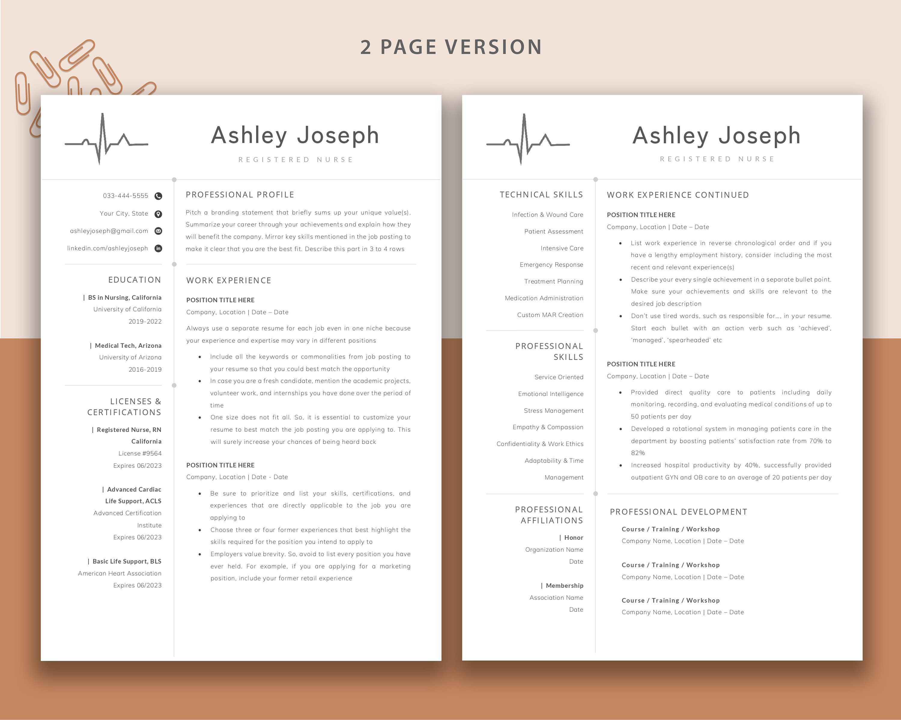 Bundle Resume Template Word Nurse Resume Google Docs CV Pages Resume ...