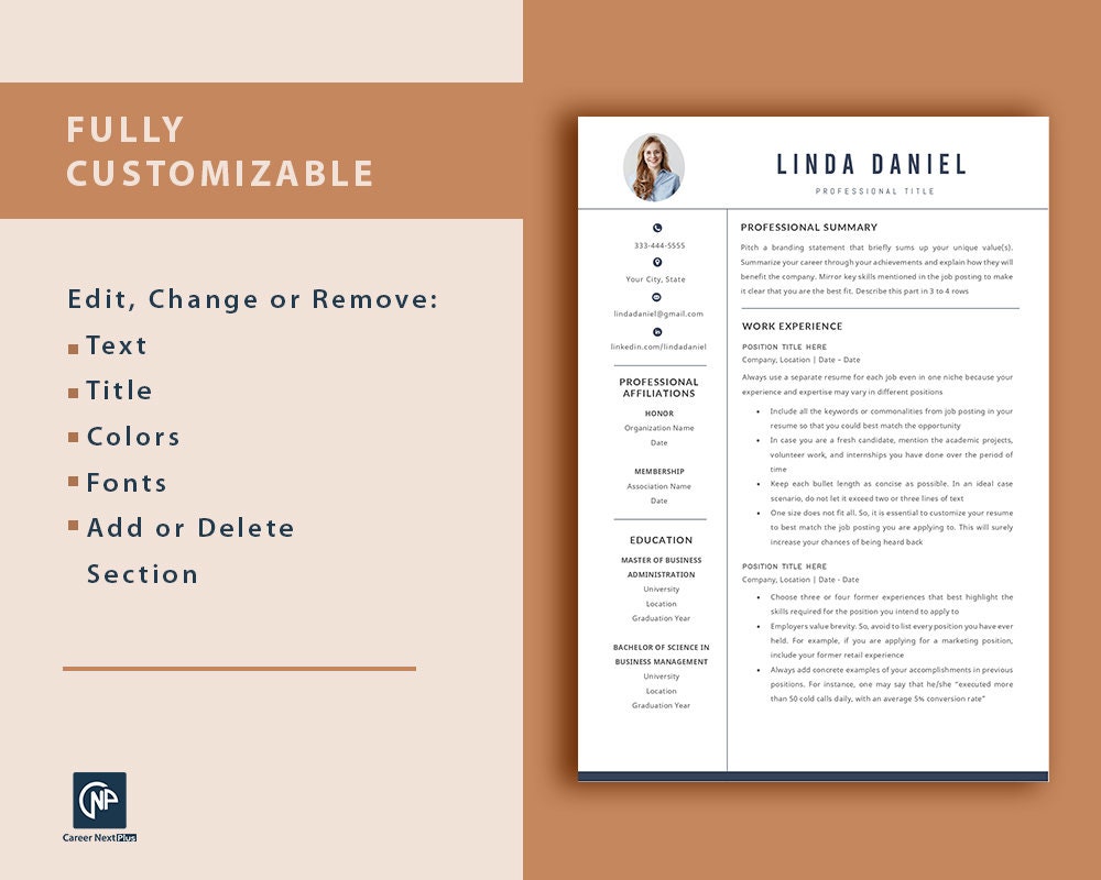Clean Modern Resume Template Microsoft Word, Pages, Google Docs ...
