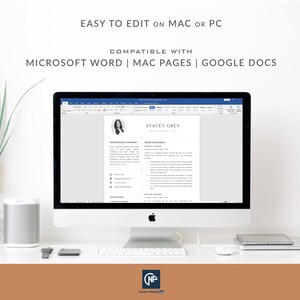 Resume Template, Professional Resume Template Word & Mac Apple Pages ...