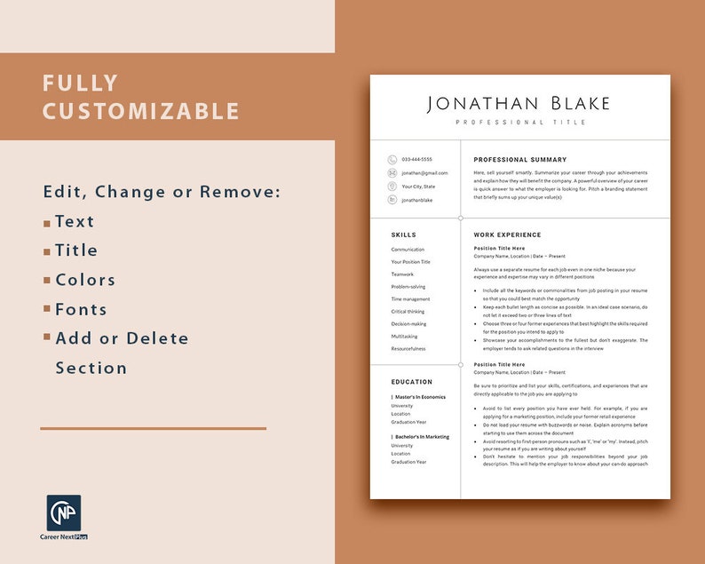 Clean Minimalist Resume Template | Modern Professional CV Template ...