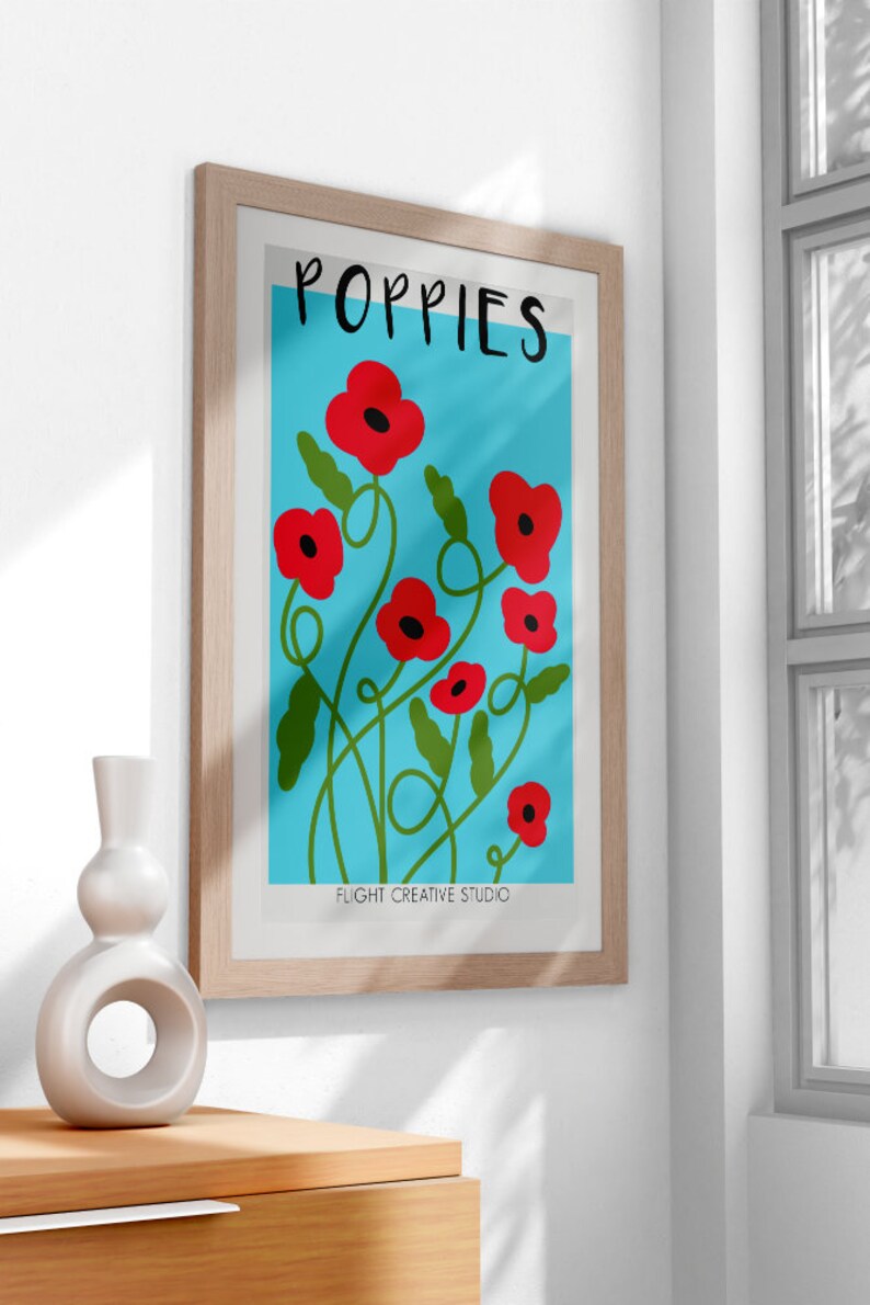 Matisse Inspired Poppy Digital Printable Artwork - A2, A3, A4, A5 Sizes ...