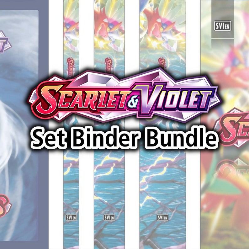 Scarlet & Violet - Base | SET | Front + Back Binder Covers | 0.5", 1.0 ...