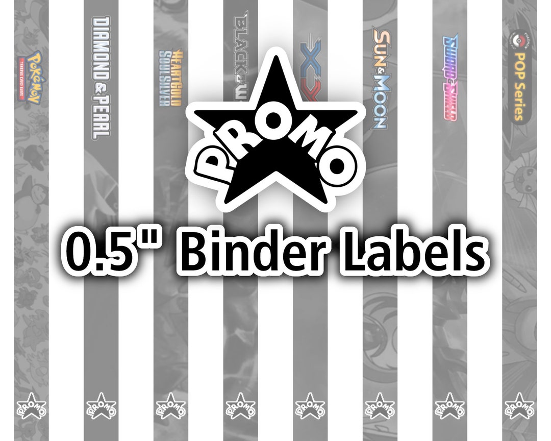 PROMO 0.5" Binder Spine Labels - Pokemon TCG - Organize Pokemon Cards ...