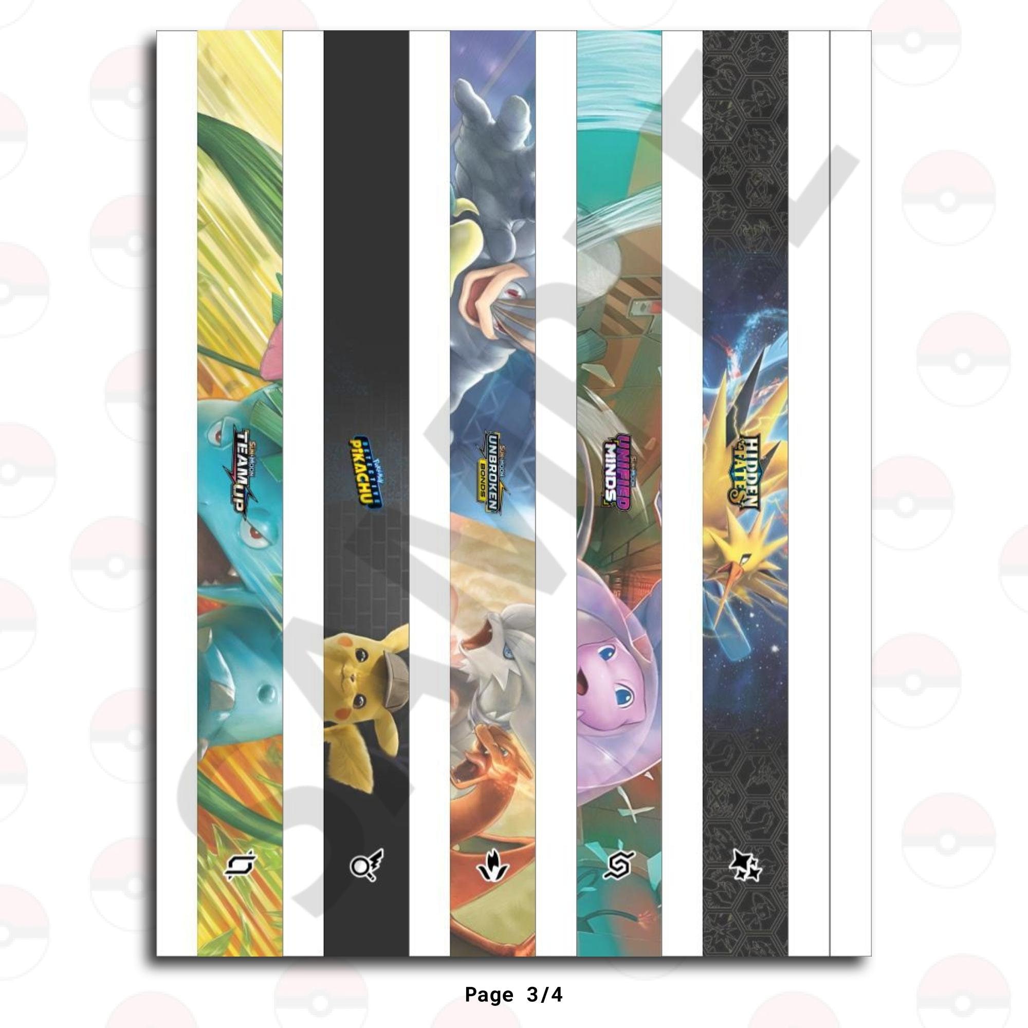 Sun & Moon Series 1" Binder Spine Labels - Pokemon TCG - Organize ...