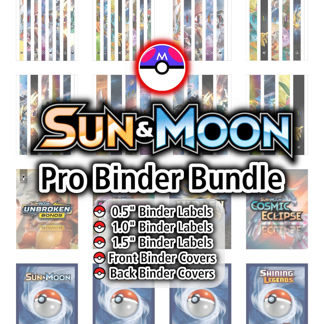 Sun & Moon Series PRO Binder Bundle | 0.5" , 1.0", 1.5" Binder Labels ...