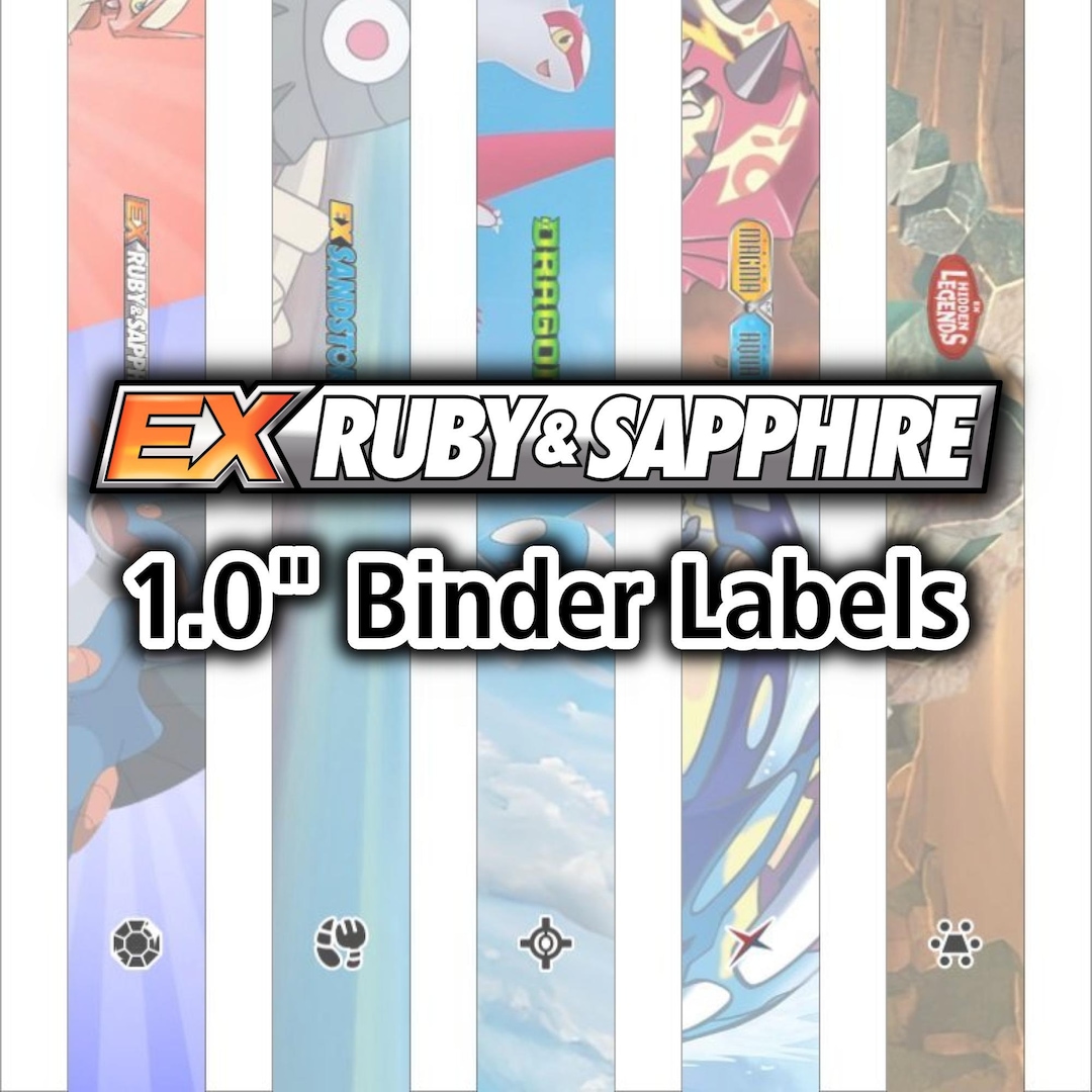 EX Series 1.0 Binder Spine Labels Pokemon TCG - Etsy