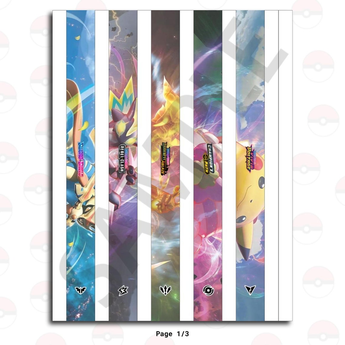 Sword & Shield Series 1" Binder Spine Labels - Pokemon TCG - Organize ...