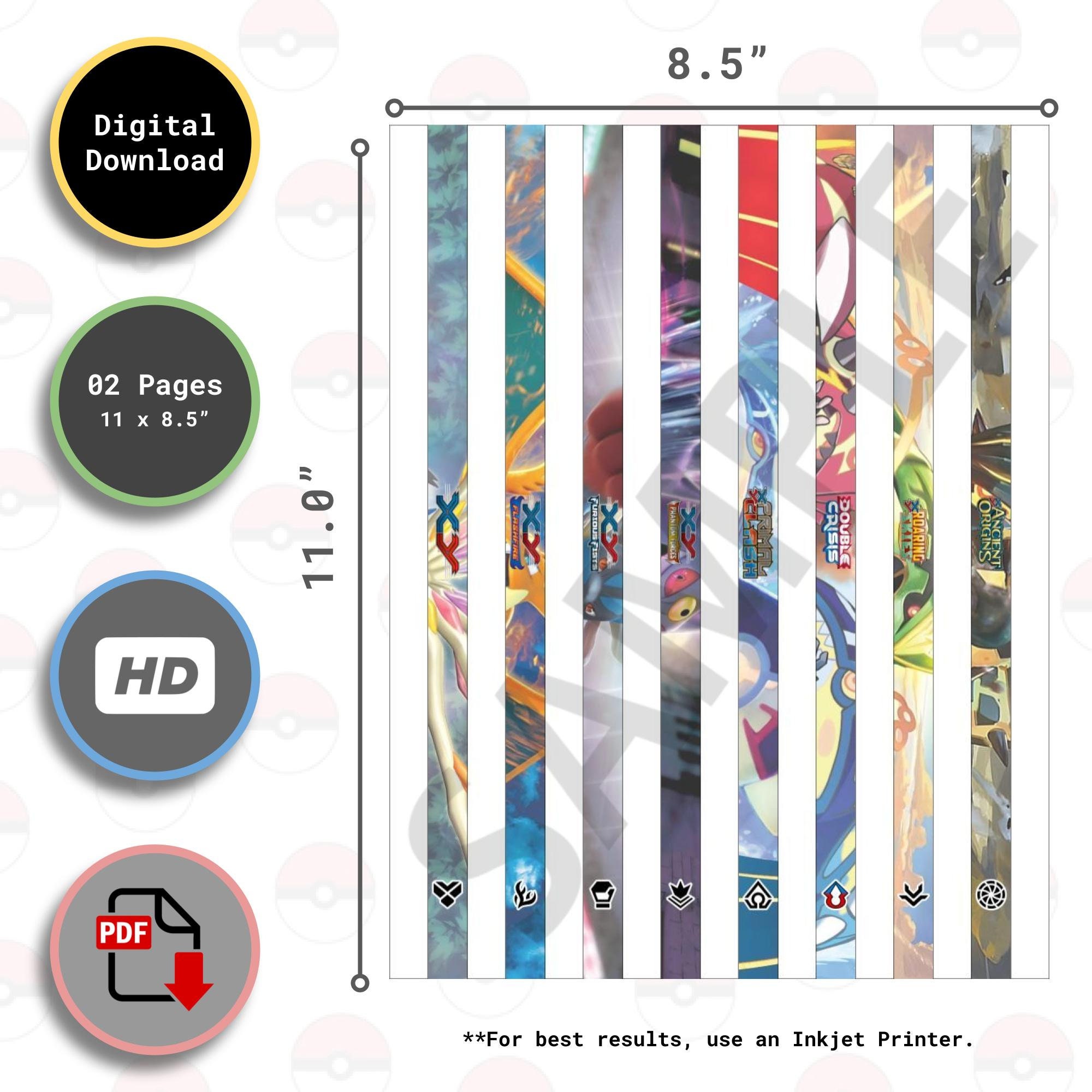 XY Series 0.5 Binder Spine Labels Pokemon TCG - Etsy