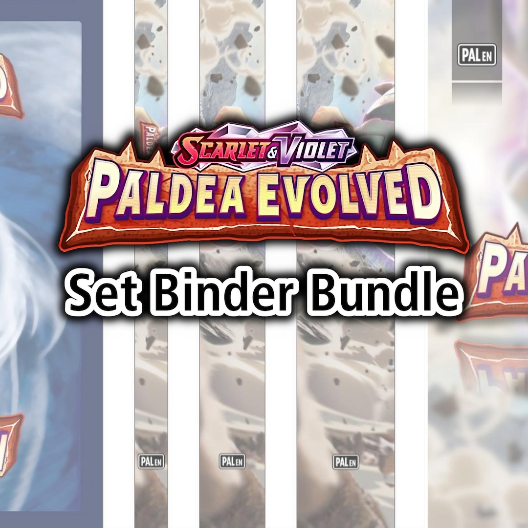 Paldea Evolved | SET | Front + Back Binder Covers | 0.5", 1.0", 1.5 ...