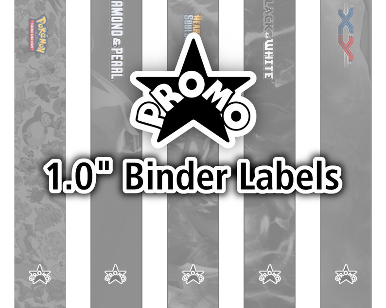 PROMO 1.0" Binder Spine Labels - Pokemon TCG - Organize Pokemon Cards ...