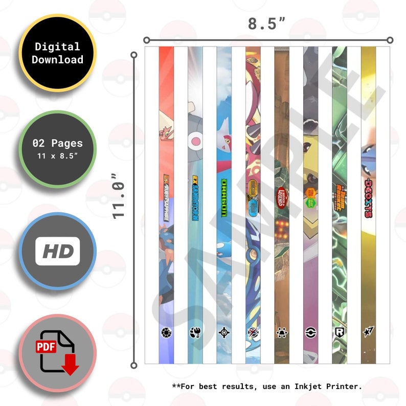 EX Series 0.5 Binder Spine Labels Pokemon TCG - Etsy