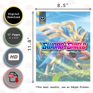 Sword & Shield Series FRONT Binder Covers - Pokemon TCG - Organize ...