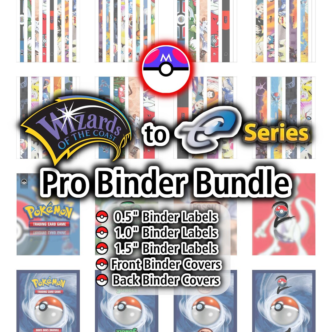 Base Set to E-card PRO Binder Bundle | 0.5" , 1.0", 1.5" Binder Labels ...
