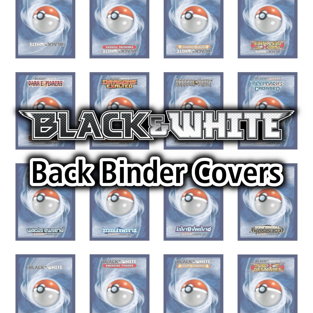Black & White Series BACK Binder Covers - Pokemon TCG - Organize ...