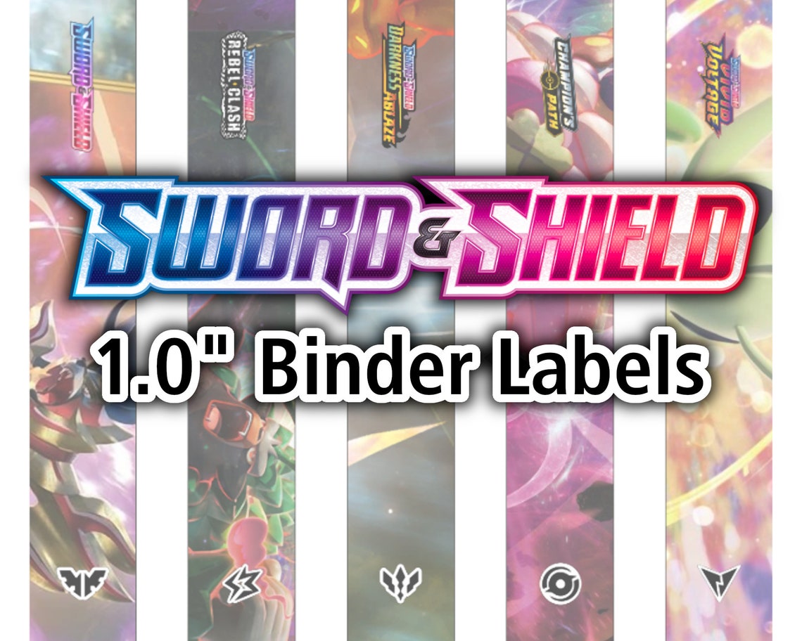 Sword & Shield Series 1 Binder Spine Labels Pokemon - Etsy Australia