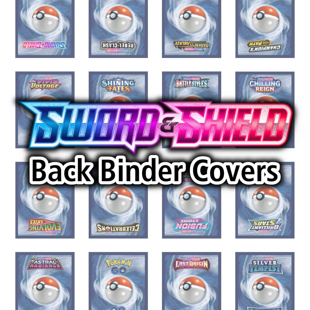 Sword & Shield Series BACK Binder Covers - Pokemon TCG - Organize ...