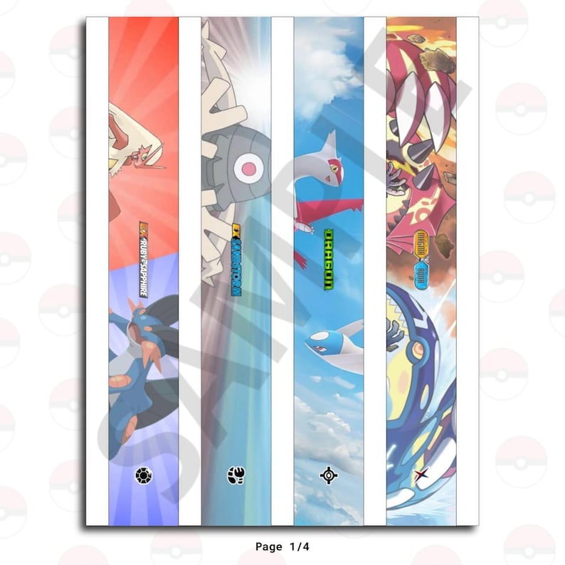 EX Series 1.5" Binder Spine Labels - Pokemon TCG - Organize Pokemon ...