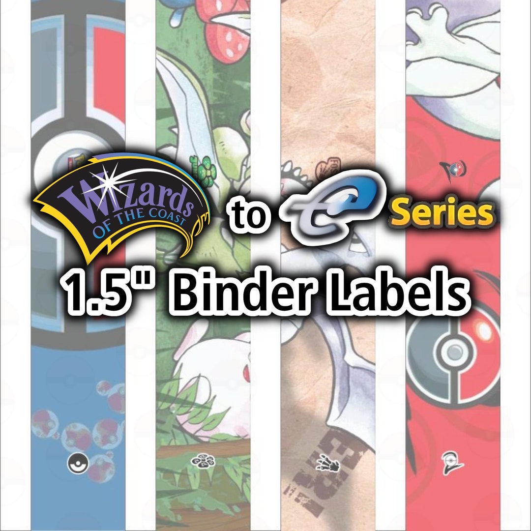 Base Set Through E-card Series 1.5" Binder Spine Labels - Pokemon TCG ...