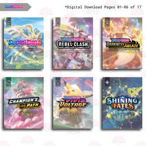 Sword & Shield Series FRONT Binder Covers - Pokemon TCG - Organize ...