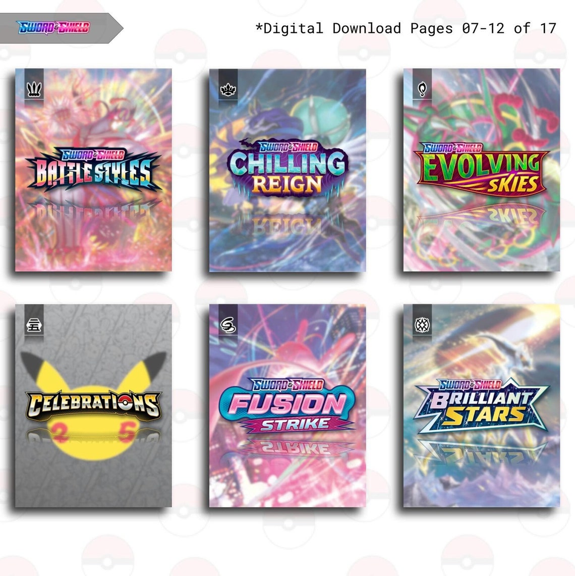 Sword & Shield Series FRONT Binder Covers Pokemon TCG - Etsy