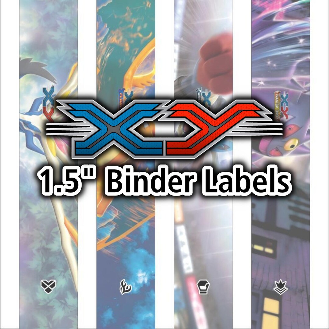 XY Series 1.5" Binder Spine Labels - Pokemon TCG - Organize Pokemon ...