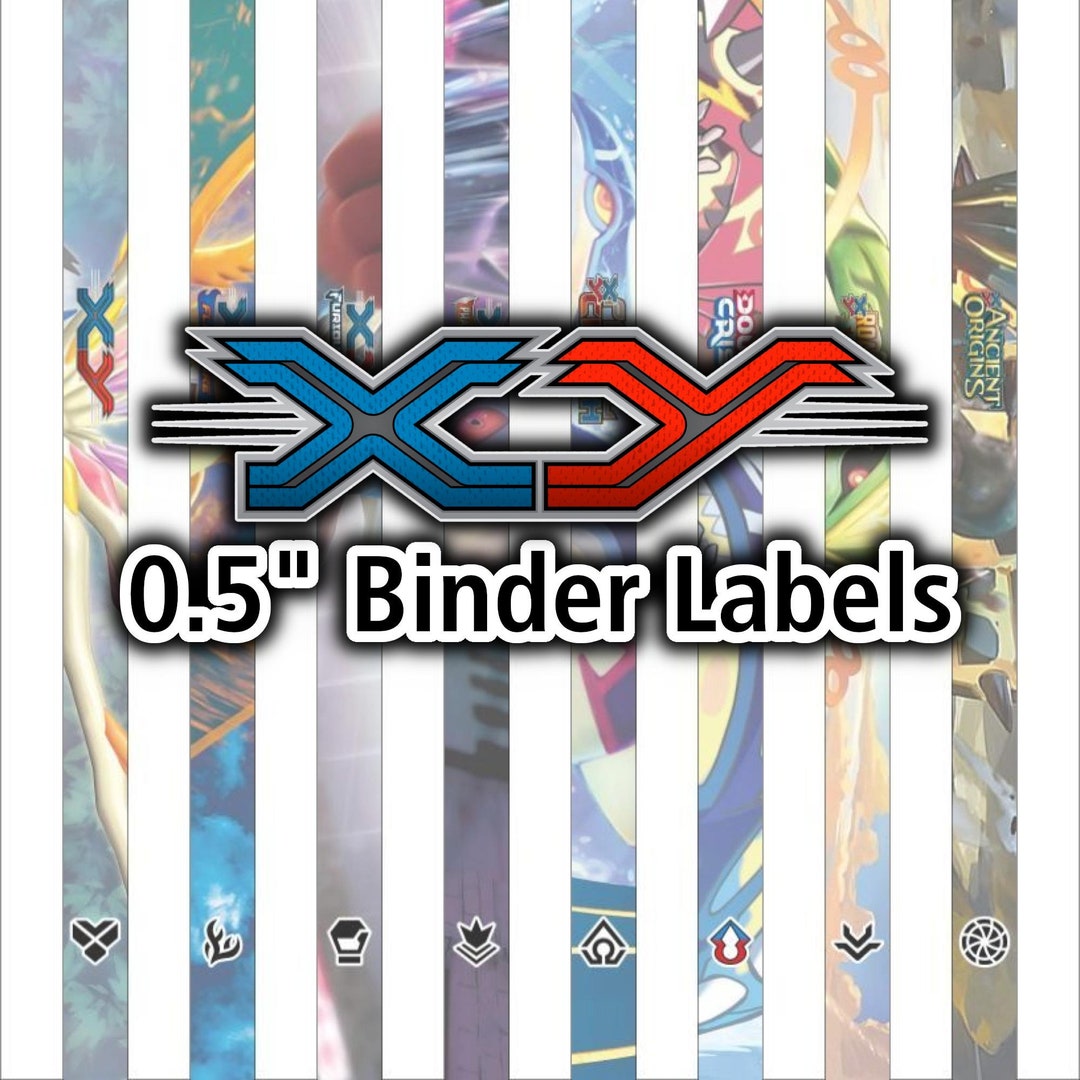 XY Series 0.5 Binder Spine Labels Pokemon TCG - Etsy